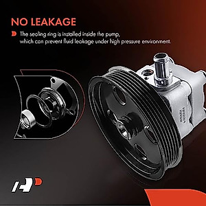 A-Premium Power Steering Pump, with Pulley, Compatible with Volvo S60 2005-2009, Volvo V70 2005-2007, Volvo XC70 2005-2007, 2.4L 2.5L, Replace # 21-5188, 8603104