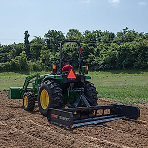 Titan Attachments 8 FT Land Leveler and Grader with Shanks for 3 Point Tractor Fits Cat 1 and Cat 2