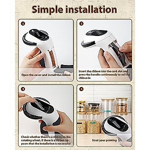 Phomemo E975 Embossing Label Maker Machine with Tapes, Retro Portable Embossed Label Printer Writer, Embosser Label Printer with 6 Rolls Embossing Tapes for Office Home Organization and DIY -Black