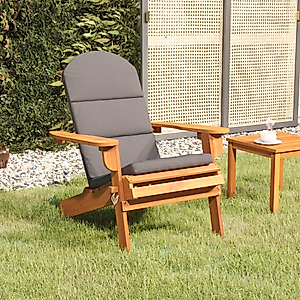 Gecheer Adirondack Patio Chair with Cushions Solid Wood Acacia 1102511A