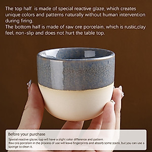 ZEBERBO Ceramic Espresso Cups Set of 4, 5oz Espresso Coffee Mugs, Special Glazed Demitasse Cups Expresso Coffee Cup for Espresso Machine