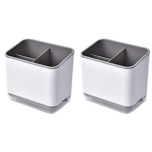 Cabilock Sink Storage Rack 2 Pcs Draining Utensils Simple Abs Organizer Utensil Holder