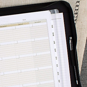 AT-A-GLANCE Genuine Leather Undated Starter Set, Folio Size, Black (038-0540-05)