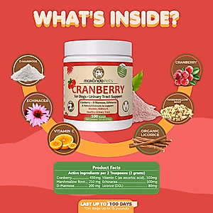 Dog Cranberry Supplement - Natural Dog UTI Treatment & Kidney Support for Dogs. Dog Supplement Powder Same as Cranberry Pills for Dogs. Puppy Supplies for Dog Pee Health - Dog Incontinence Product