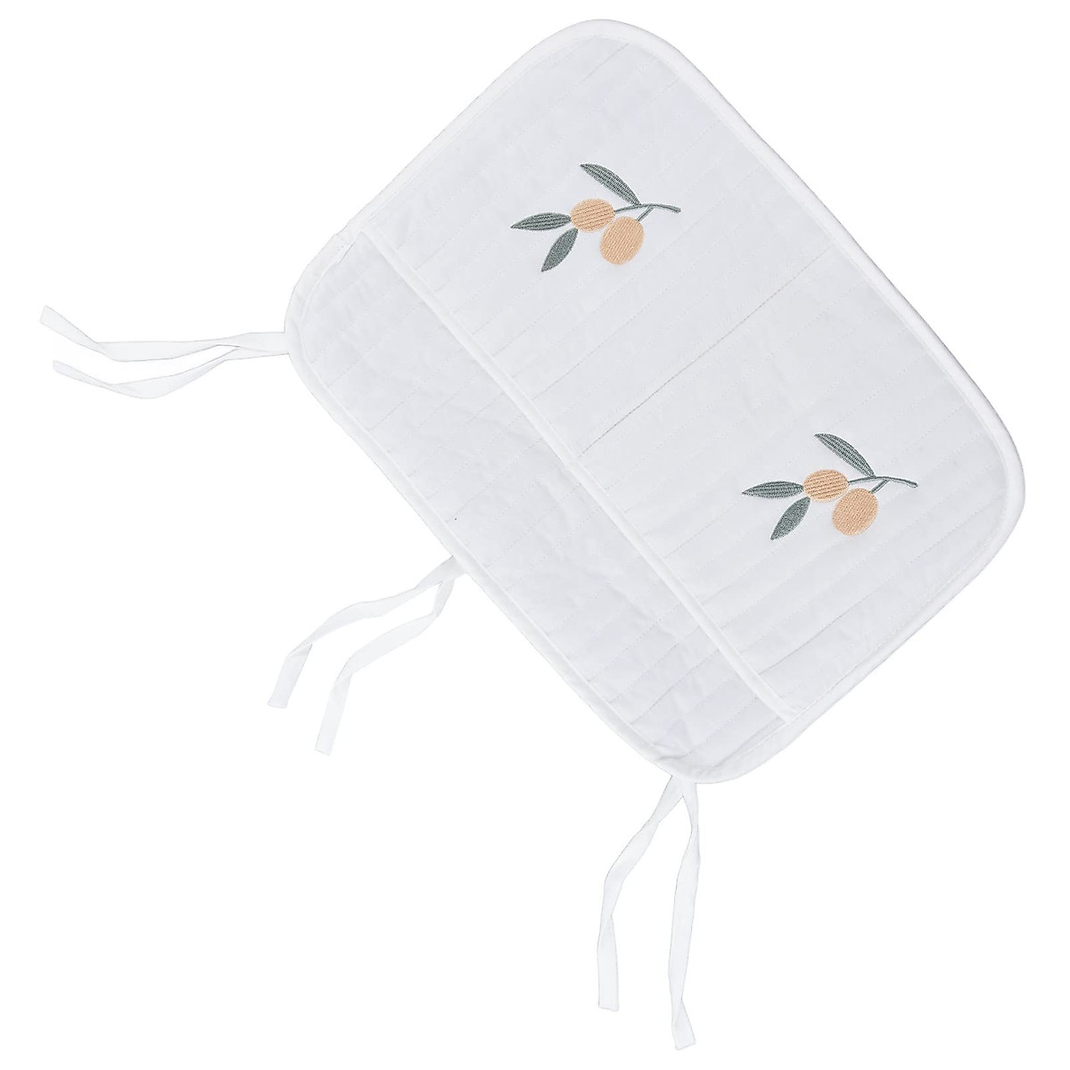 Eujgoov Crib 2 Pockets Organizer, Baby Bedside Hanging Storage Bag Soft Cotton Crib Bedside Organizer Hanging Bed Practical Storage Bag for Strollers Furniture(Olive Tuba)