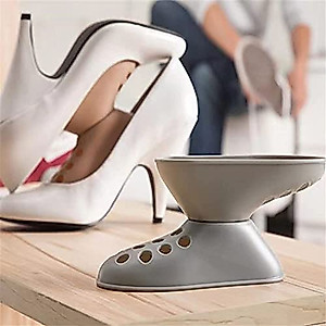 Bayou Shoe Space Saver for High Heels, 8 PCS Removable Double Deck Shoe Rack Holder, Stackable Shoe Stacker for Closet Organization, 50% Space-Saving (Grey)