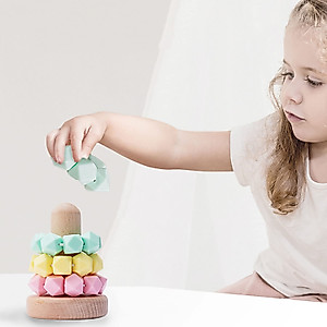 Baby Stacking Toys Silicone Stacking Ring Stacker Toddler Teething Toy Montessori Senses Educational Learning