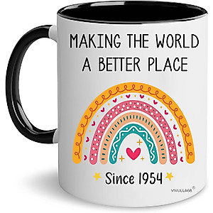 Vivulla68 70th Birthday Gifts For Women Men, Gift For 70 Year Old Women, 1954 Birthday Gifts For Women, Gift Ideas For 70 Year Old Woman, Birthday Gifts For Women Turning 70, 1954 Birthday Coffee Mug