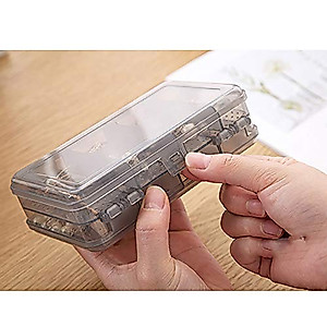 UUYYEO 2 Pcs Clear Plastic Double Layer Jewelry Boxes Organizer Storage Container for Earrings Necklaces Hair Clips Grey