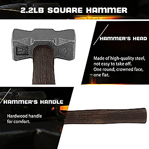 Hand-made Square Forging Hammer Bladesmithing Tool for Farrier Blacksmith Bladesmith