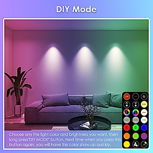 FTL GU10 LED Bulbs Color Changing Light Bulbs with Remote Control, Dimmable 2700K-6000K RGB Colored Light Bulbs 5W 40W Equivalent, 30 Colors, Timer, Spotlight for Track Lighting, 6-Pack