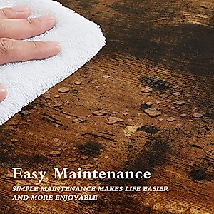 ECOMEX 4-Tier Ladder Shelf Industrial Bookshelf, Ladder Bookshelf Open Storage Rack Wood Ladder Shelf with Metal Frame, Freestanding Storage Shelves for Home Office, Bedroom (Rustic Brown)