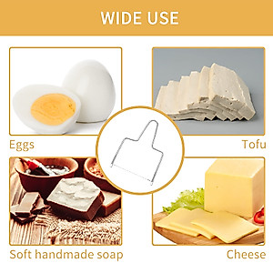 YAFIYGI Cheese Wire Slicer Cutter - Fast Cutting for Hard or Semi-Hard Block Cheeses - Stainless Steel Cheese Slicer with Wire - Handheld Cheese Cutter with Replacement Wire