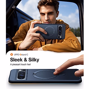 TORRAS Magnetic Shockproof for Google Pixel 8 Pro Case with Stand [Fit for MagSafe] [12FT Military Drop Protection] Sturdy Kickstand Protective Durable Slim Pixel 8 Pro Phone Case, Ostand, Black