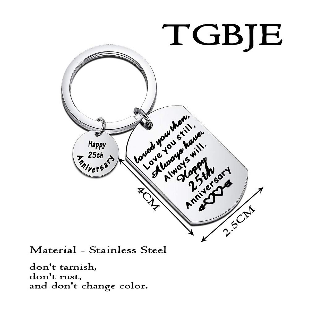TGBJE Wedding Gift Valentine's Day Gifts 1st,5th,10th,25th,Anniversary Wife Gift Husband Gift (25th Anniversary)