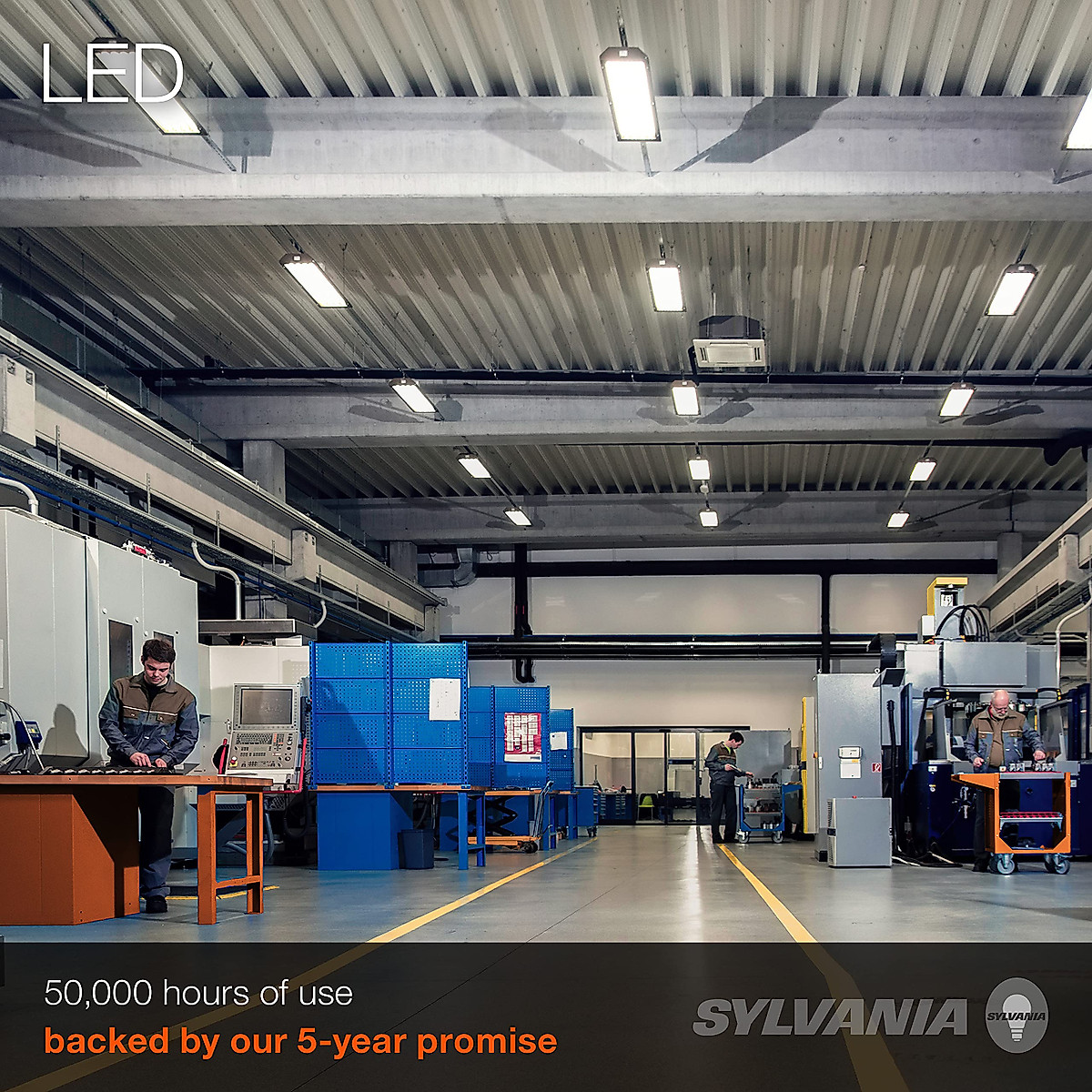 SYLVANIA 4FT LED SHOPLIGHT, 42 Watts, 4000K color temp, Ultra, Slim Design, Direct Plug with Pull Chain, Application 3-in-1, Energy Star (61451), Cool White, 1 Count (Pack of 1)