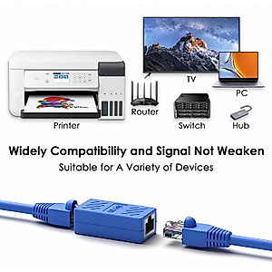 ZUZONG RJ45 Coupler Ethernet Extension Connector, Cat7 Cat6 Cat5e Ethernet Coupler Female to Female(Blue 5 Pack)