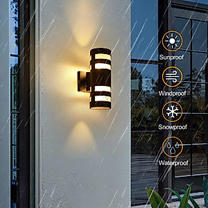 MUUTOON Outdoor Wall Sconce Modern Porch Wall Lights Exterior Light Fixture Waterproof Wall Mounted Wall Lamp Suitable for Garden, Terrace, Courtyard