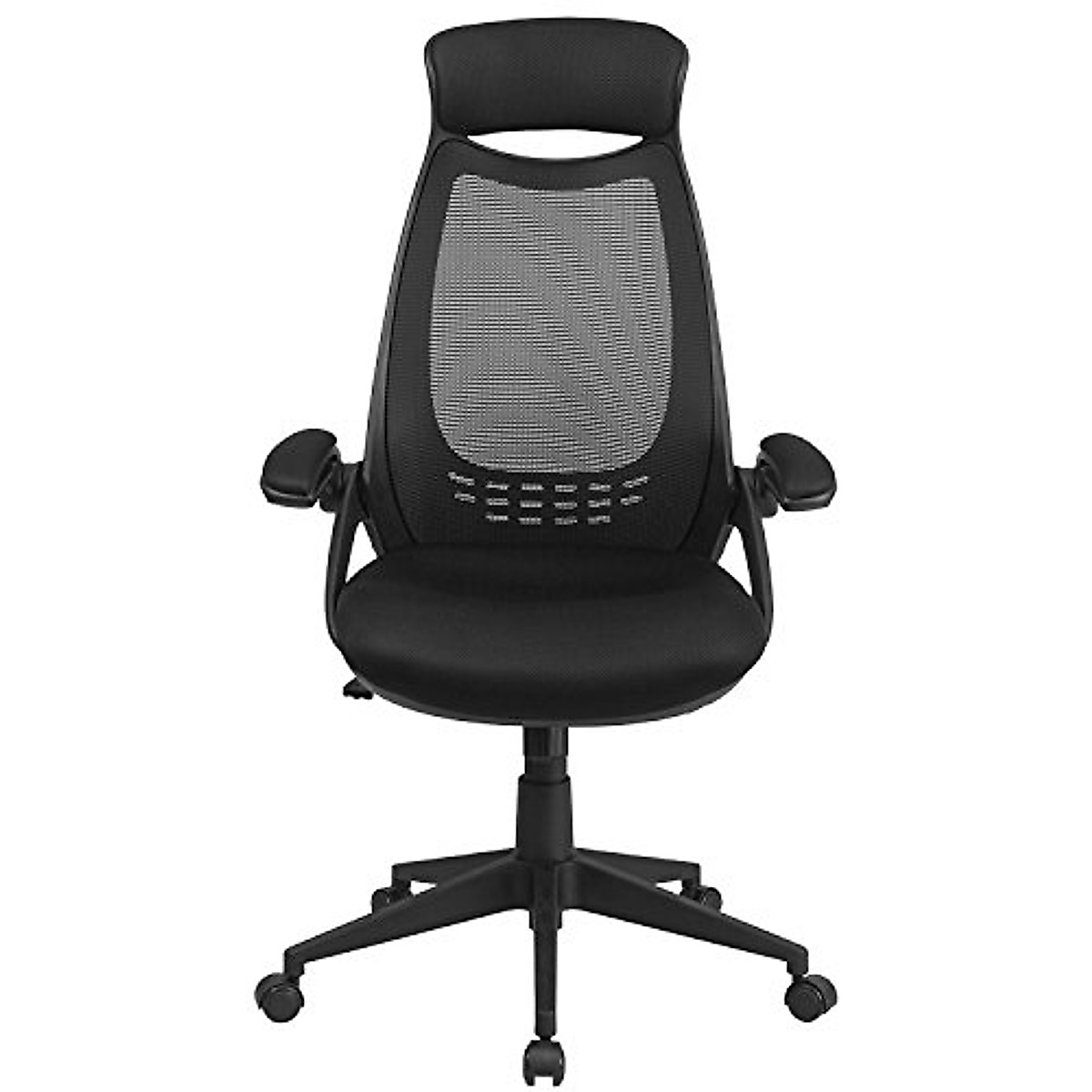 Flash Furniture Ivan High Back Black Mesh Executive Swivel Office Chair with Flip-Up Arms
