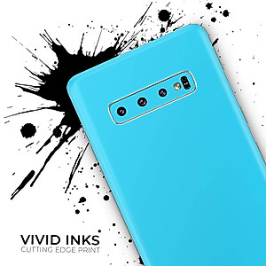 DesignSkinz Solid Turquoise Blue Protective Vinyl Decal Wrap Skin Cover Compatible with The Samsung Galaxy S20 (Screen Trim & Back Glass Skin)