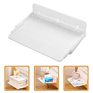 Decorative Trays Foldable Plastic Floating Shelf Stick on Wall for Kitchen Bathroom Any Place Extra Storage Needed Wall Mounted Bedside Shelves for College Bedroom Organizer