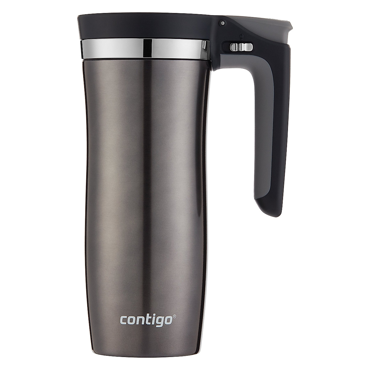 Contigo Handled Vacuum-Insulated Stainless Steel Thermal Travel Mug with AUTOSEAL Spill-Proof Lid, Reusable Coffee Cup or Water Bottle, BPA-Free, Keeps Drinks Hot or Cold for Hours, 16oz Gunmetal