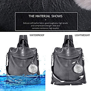 ROOSALANCE Women Backpack Waterproof Anti-theft PU Leather Fashion Purse Shoulder Bag Travel Backpack Ladies (Blue)