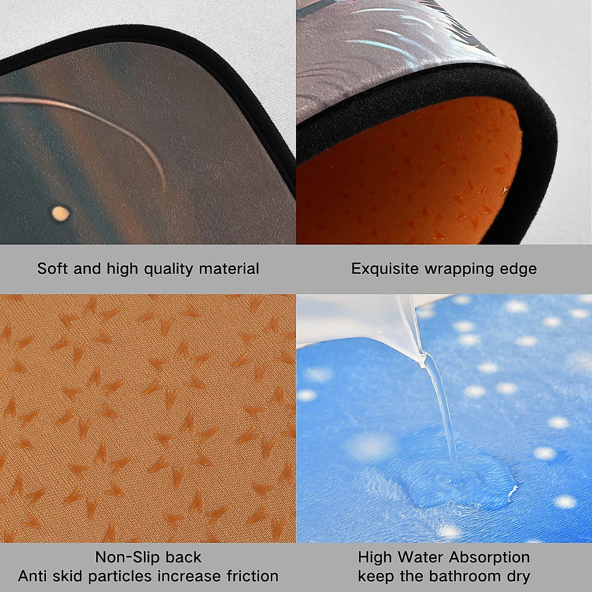 NFMILI (Anime Beautiful Cat) Kitchen Mat 2 PCS Cushioned Anti-Fatigue Kitchen Rug, Waterproof Non-Slip Floor Mats Thick Ergonomic Comfort Standing Mat for Kitchen Sink Laundry room bedroom living room