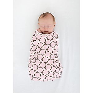 SwaddleDesigns Large Marquisette Receiving Swaddle Blanket for Baby Boys & Girls, Soft Premium Cotton Muslin, Boutique Quality, Best Shower Gift, Mocha Mod Circles on Lavender, Award Winner,Mocha and Lavender,46"x 46",SD-136L