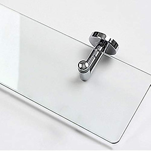 XJJZS Wall Mounted Stainless Steel Bathroom Shelf Rack, Glass Shelves