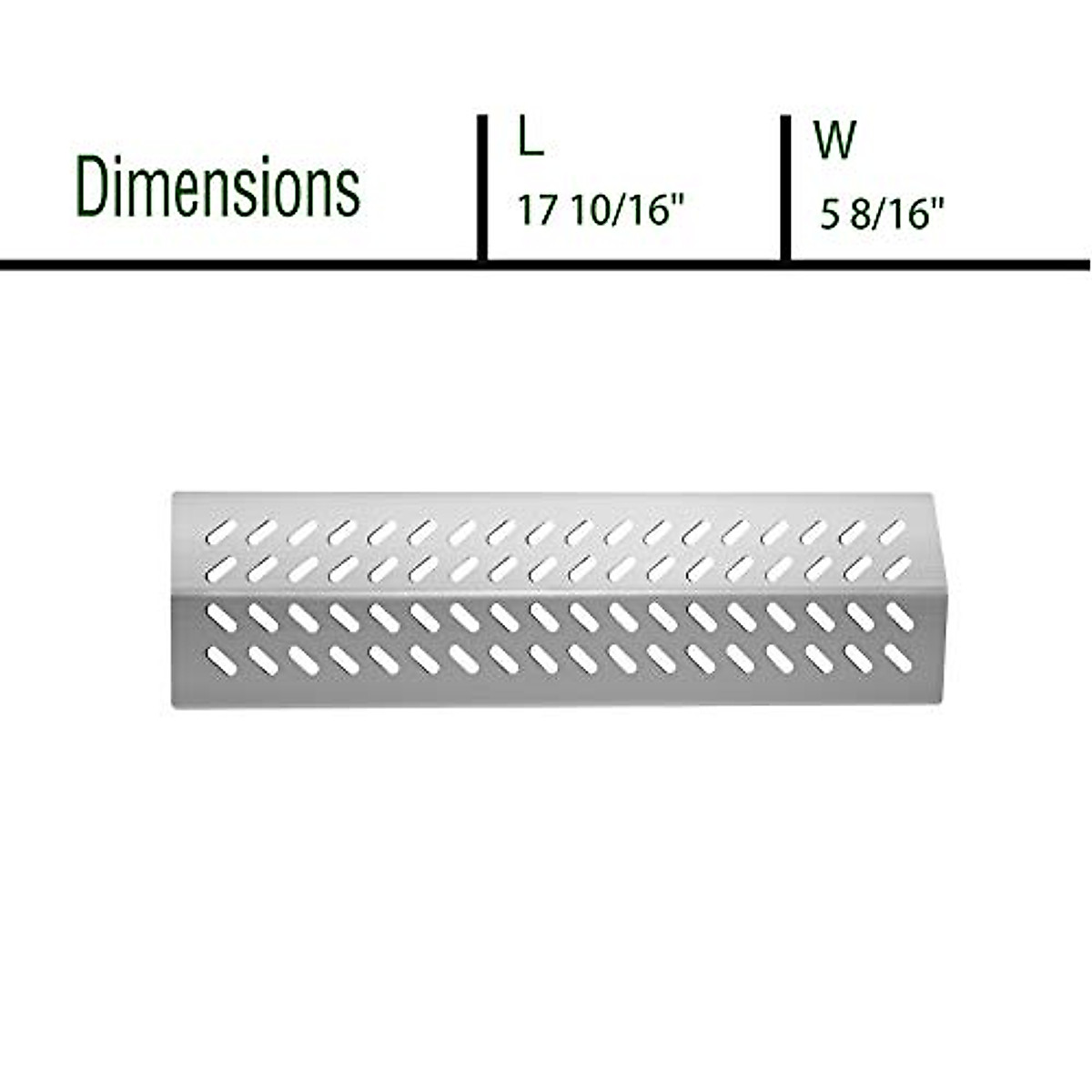 Damile Stainless Steel Grill Heat Plates Heat Shield Flame Tamer, BBQ Gas Grill Replacement Parts Accessories for Bull BBQ Grills, Angus, Brahma, 7-Burner, 4-Burner, 5-Burner, 17 10/16 x 5 8/16 inch