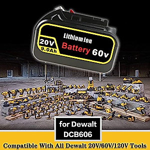 Devrig Replacement for Dewalt 9.0Ah Flexvolt 20V/60V Battery Compatible with Dewalt 20/60 Volt Max Battery DCB606 DCB609 DCB612 DCB204 DCB206