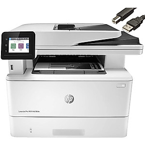 HP Laserjet Pro MFP M428fdn Monochrome Laser All-in-One Printer, Print Scan Copy Fax, Automatic 2-Sided Printing, 40 ppm, 250-sheet, 1200 x 1200 dpi, 512 MB, Bundle with JAWFOAL Printer Cable