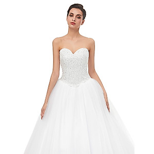 Likedpage Women's Ball Gown Bridal Wedding Dresses (US6, Ivory)