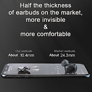 Loluka Sleeping Earbuds Invisible Bluetooth Earbuds Comfortable and Fitable for All Type Ears True Wireless Earbuds Stereo HiFi Music IPX4 Waterproof Invisible Headphones with Charging Case Nude