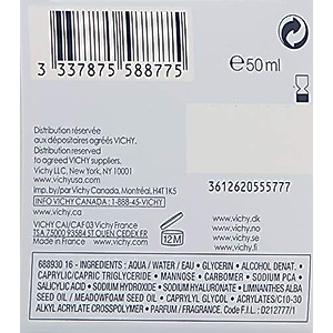 Vichy Aqualia Thermal Mineral Water Gel Moisturizer for Face with 97% Natural Origin Hyaluronic Acid, Dermatologist Recommended for 48-hr Hydration, Mineral Oil & Paraben-Free, 1.69 Fl. Oz