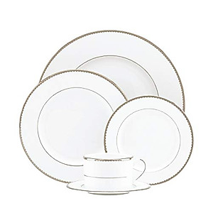 Kate Spade Sugar Pointe 5-Piece Place Setting, 4.40 LB, White