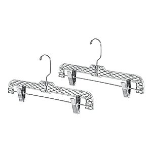 Whitmor Crystal Skirt/Slack Hangers W/Clips S/2