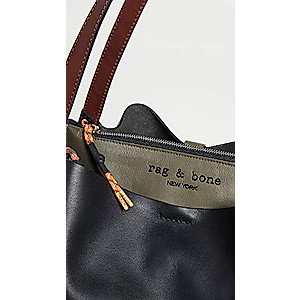 rag & bone Women's Passenger Tote, Black/Olive Night, One Size