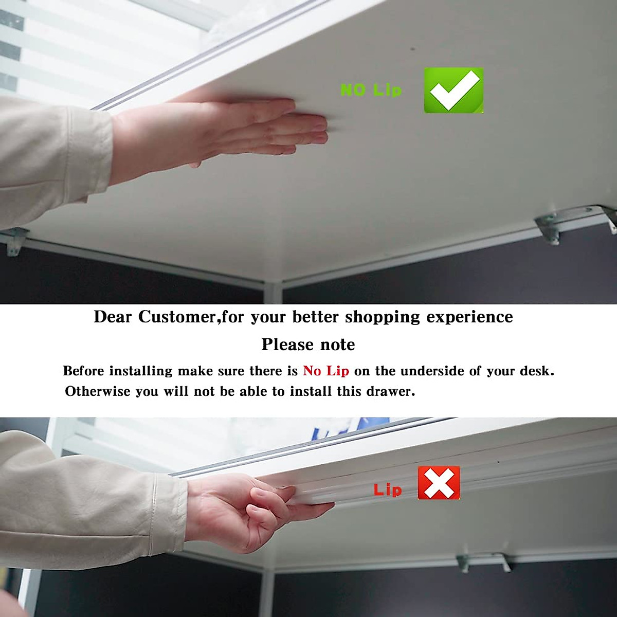 Navtcow Under Desk Drawer Storage Organizer - 2 Pack (Large and Small) Black - 2 Installation Methods (Screw or Adhesive)