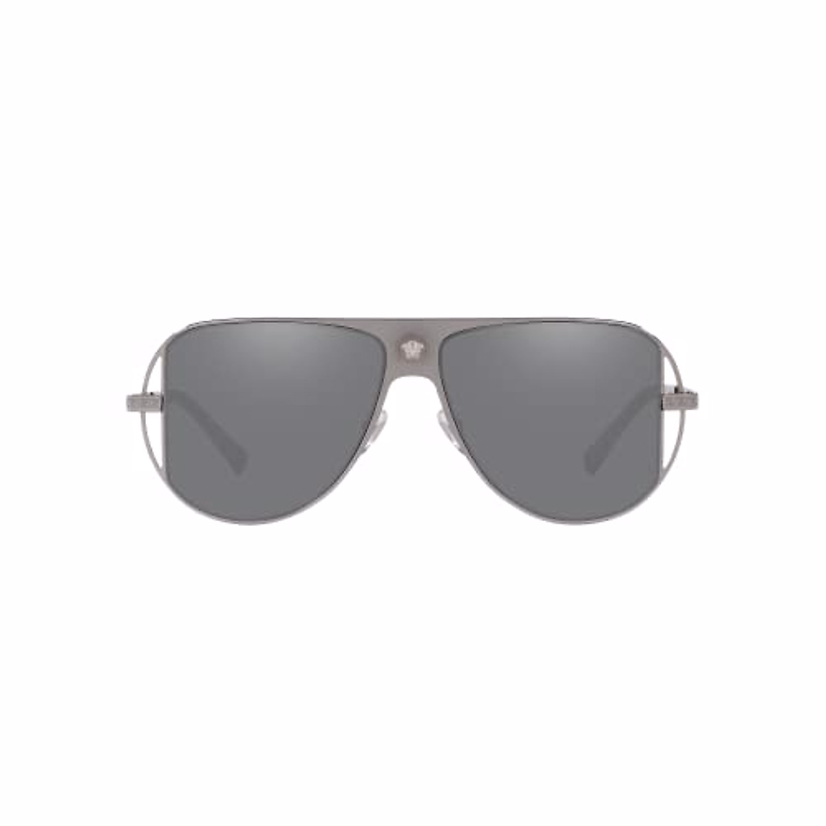 Versace Man Sunglasses Gunmetal Frame, Grey Mirror Silver Lenses, 57MM
