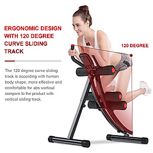 KESHWELL Ab Machine,Abs Workout Equipment for Home Gym,Whole Body Workout Waist Trainer for Women,Adjustable Abdominal Cruncher,Foldable Core Abs Exercise Machine with Resistance Bands&LCD Display