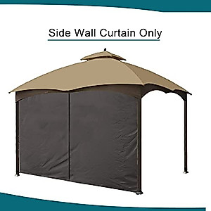 Gazebo Universal Replacement Privacy Curtain - Wonwon Privacy Panel Canopy Side Wall with Zipper for 10' x 12' Outdoor Gazebo (Brown)