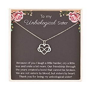 RareLove Gifts for Sister in Law,Unbiological Sister Necklace Gift For Best Friend,925 Sterling Silver Tiny Infinity Heart Necklaces for Women Friendship,Best Friend Necklace