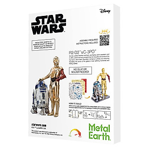 Fascinations Metal Earth Star Wars R2-D2 and C-3PO 3D Metal Model Kit Box Set