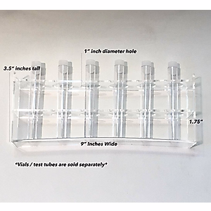 6 Hole Clear Acrylic Plastic Test Tube Bud Vase Spice Rack for Vials Bottles Toothbrush Razor Pen Display Stand
