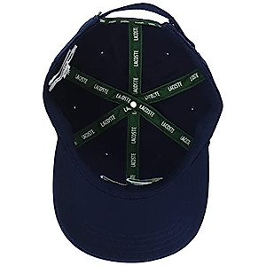 Lacoste Mens Adjustable Organic Cotton Twill Cap, Navy Blue, One Size