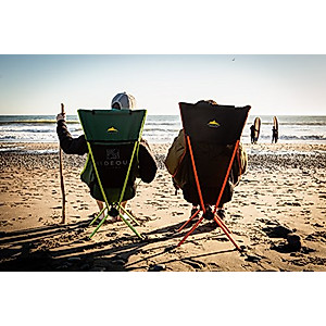 Cascade Mountain Tech Outdoor High Back Lightweight Camp Chair with Headrest and Carry Case - Black