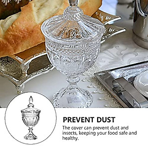 Cabilock Crystal Candy Jar Glass Candy Dish with Lid Biscuit Barrel Decorative Sugar Bowl Cookie Jar for Home Party Decor