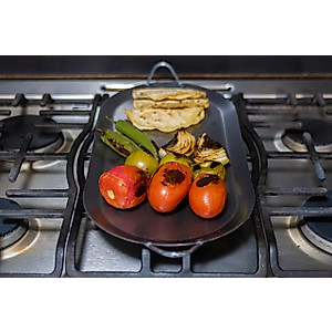 Comal Para Tortillas Grandes Para Estufas for Tortillas y Quesadilla Carbon Steel Heavy Duty Metal Handle (10 Inch)